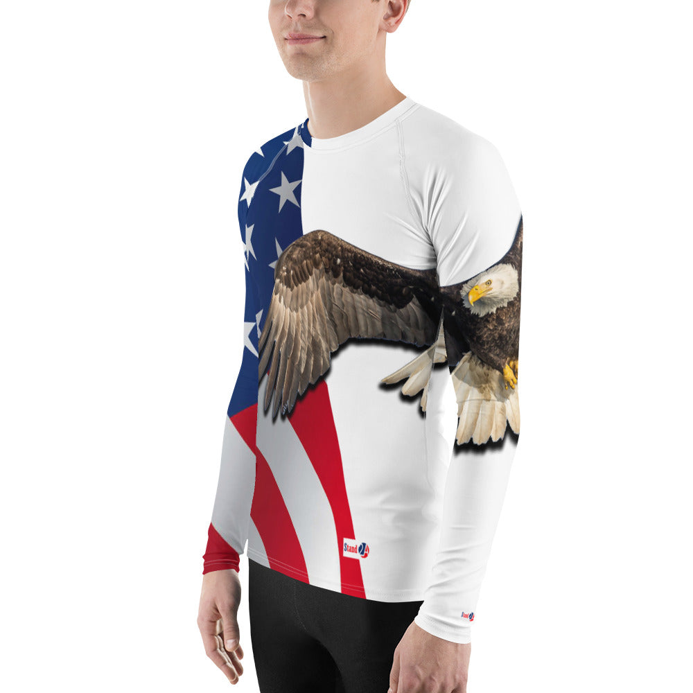 Stand2A - All Over Print -U.S.Eagle and U.S. Flag - Men's Rash Guard